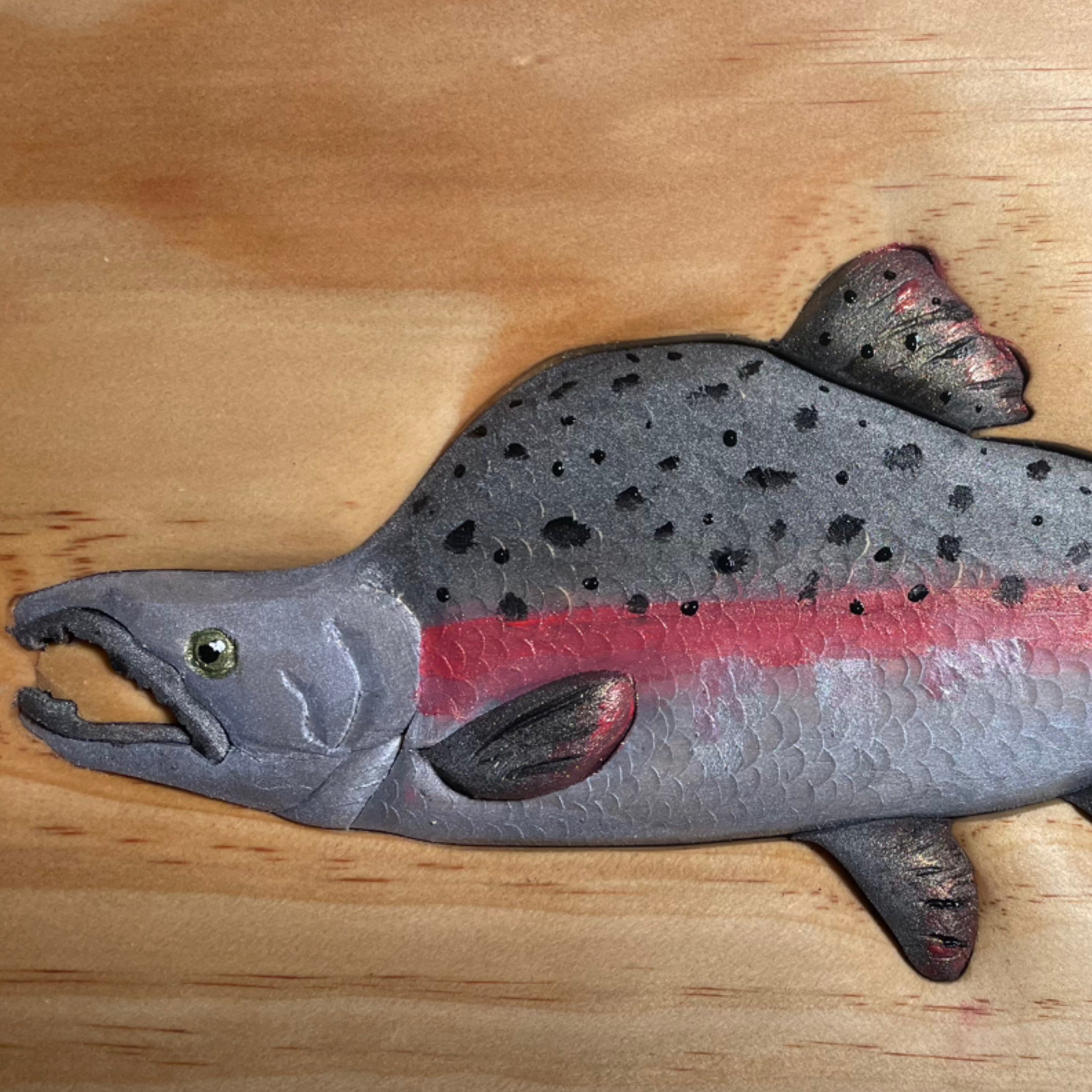 Carving - salmon pink 11x9.5 | Artistic Portland Gallery
