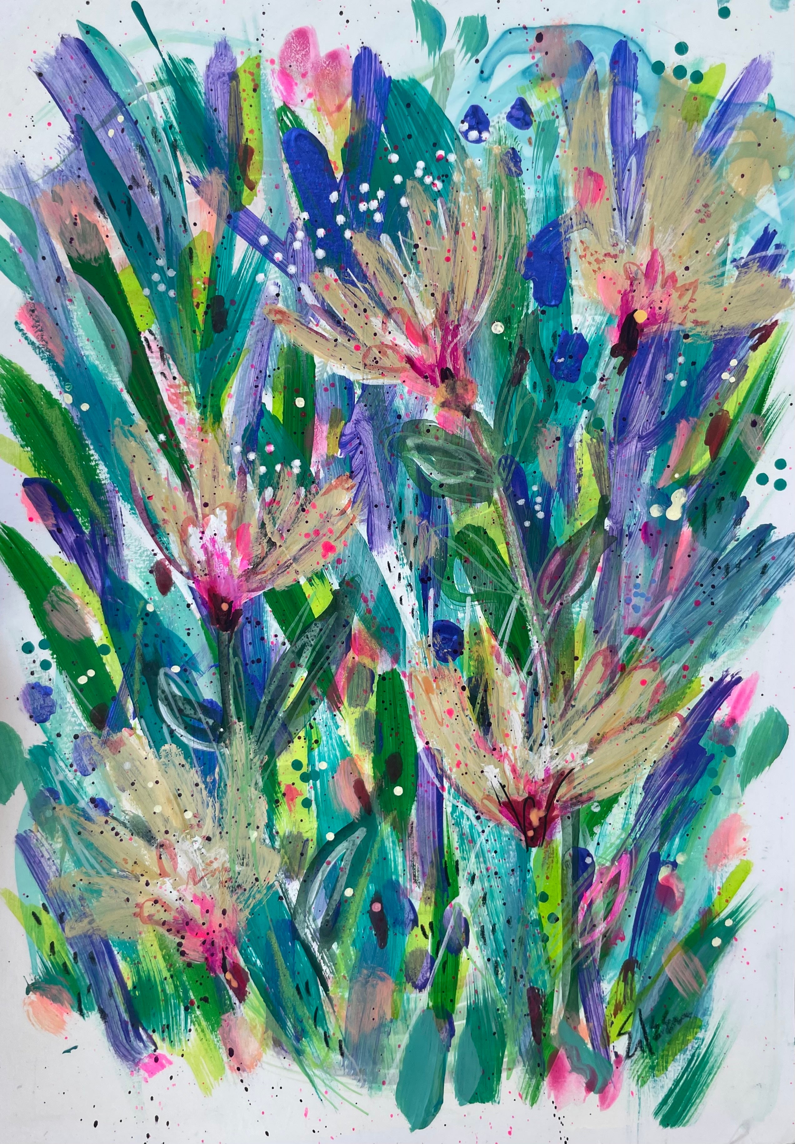 0075 Original Abstract Floral | Artistic Portland Gallery