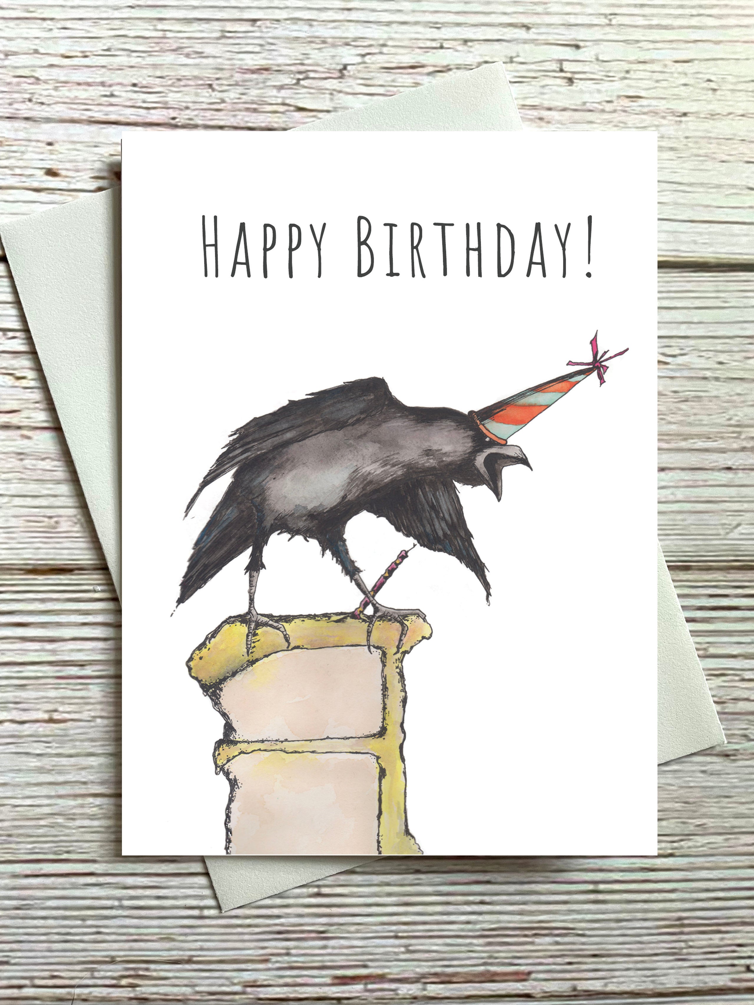 Raven Birthday Card | Artistic Portland Gallery